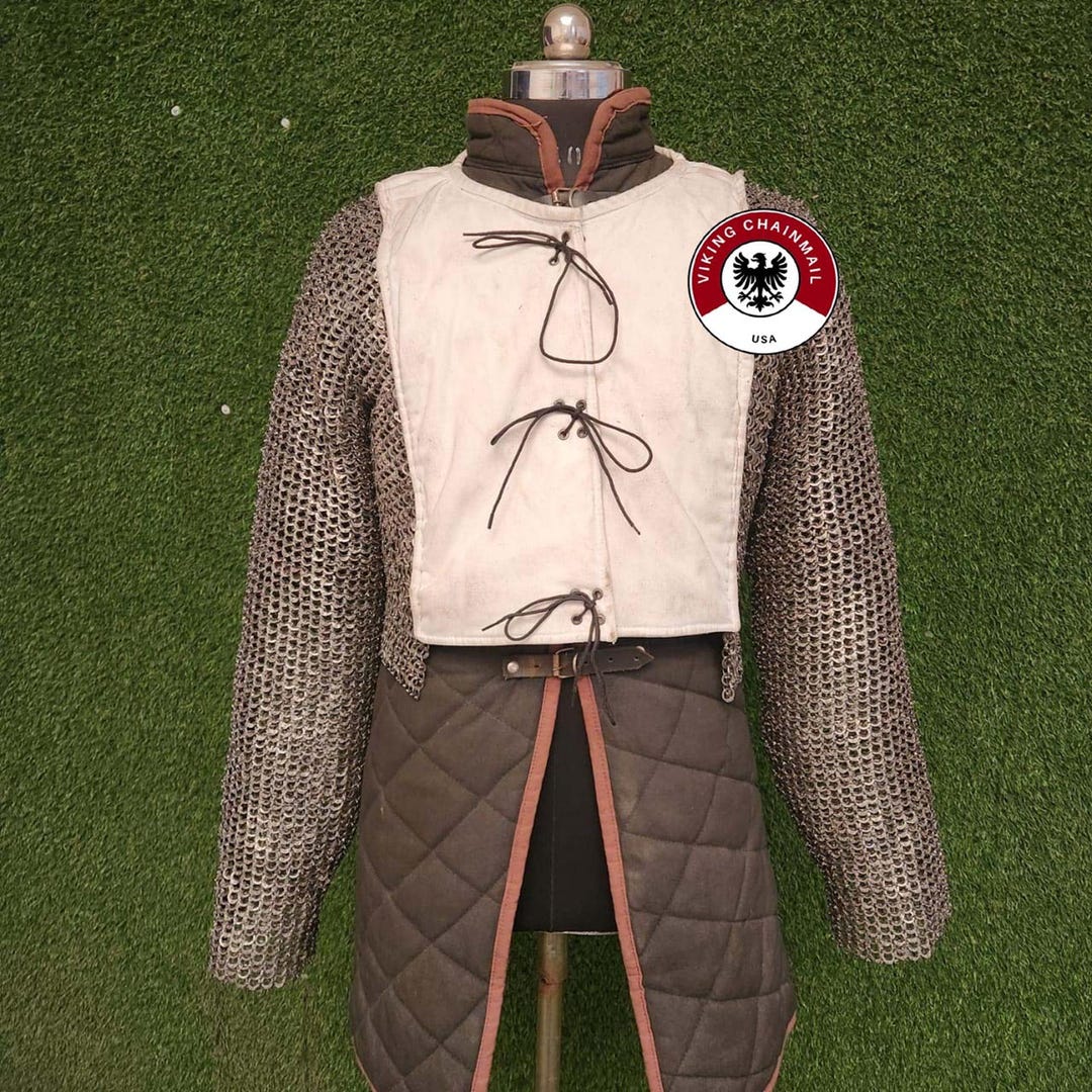 Medieval Gambeson - Detachable Chainmail Sleeves Protective Armor ...