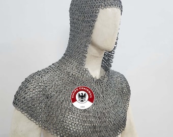 Chainmaille Hood Coif Armor Medieval Renaissance Costume Cosplay Larp ...