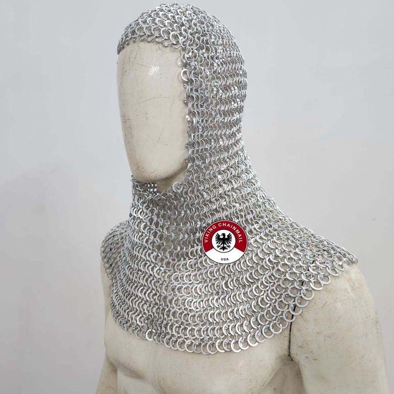 Aluminum Chainmail Coif – 10mm Dome Riveted Medieval Costume Armor - Etsy
