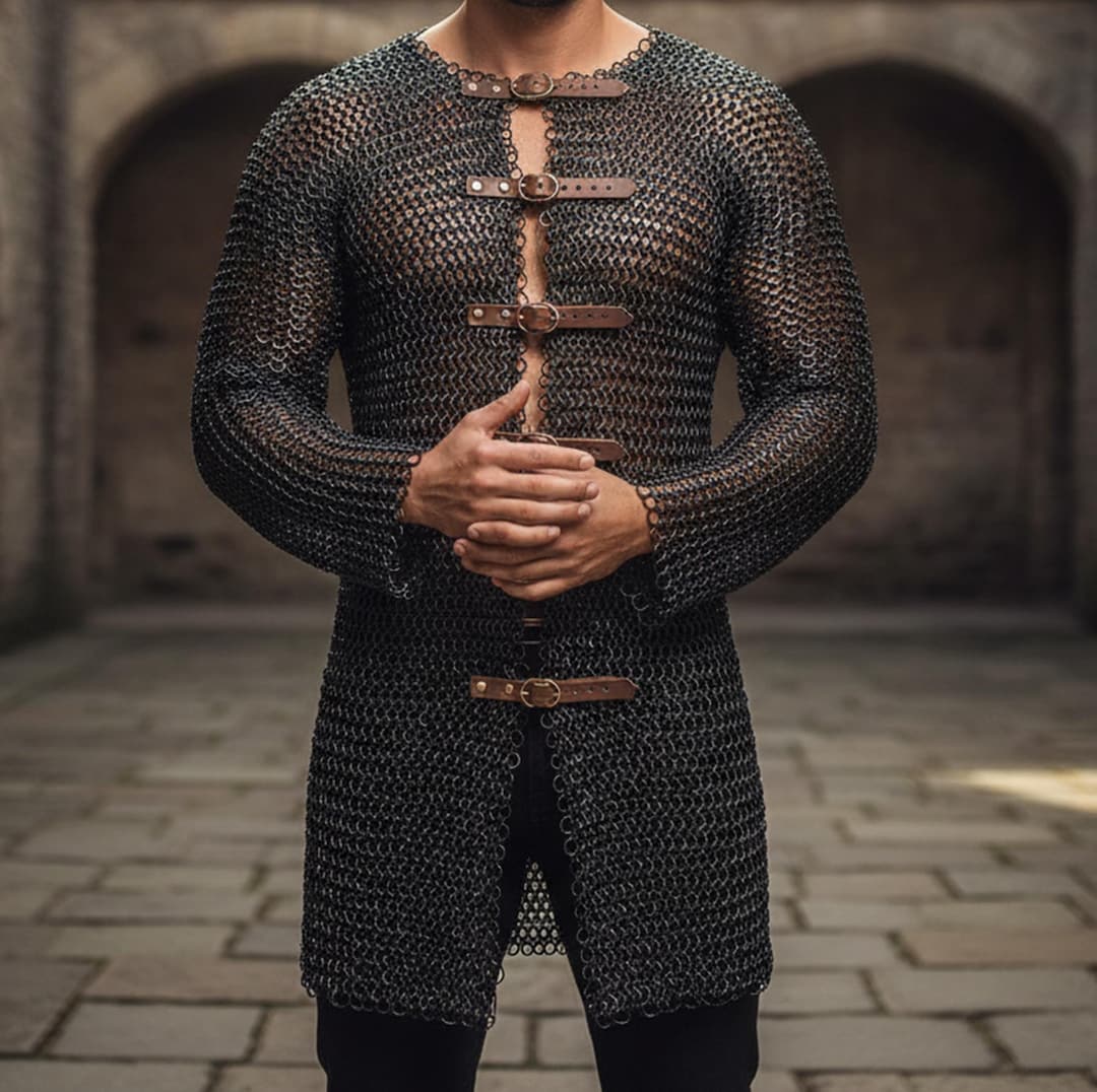 9mm Flat Ring Riveted Chainmail Hauberk Medieval LARP Armor - Etsy
