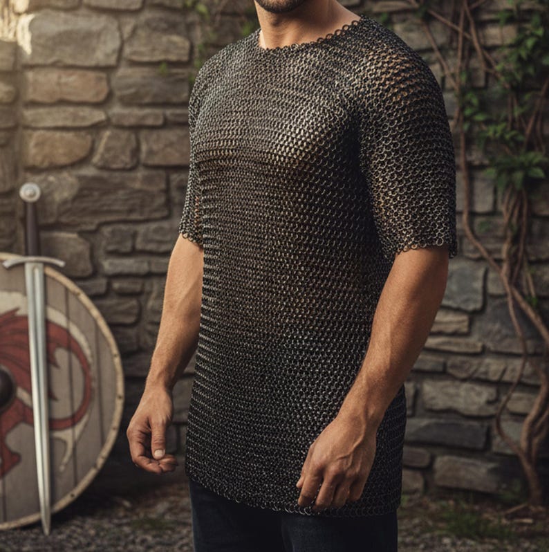 9mm Mild Steel Chainmail Shirt Short Sleeve Hauberk LARP Armor - Etsy
