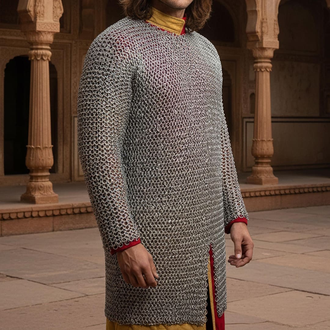 Aluminum Chainmail Hauberk 16 Gauge Riveted Medieval Armor LARP ...