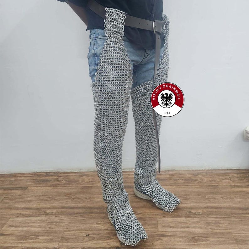 Aluminum Chainmail Leggings: 10mm Flat Ring, Riveted Chausses - Etsy