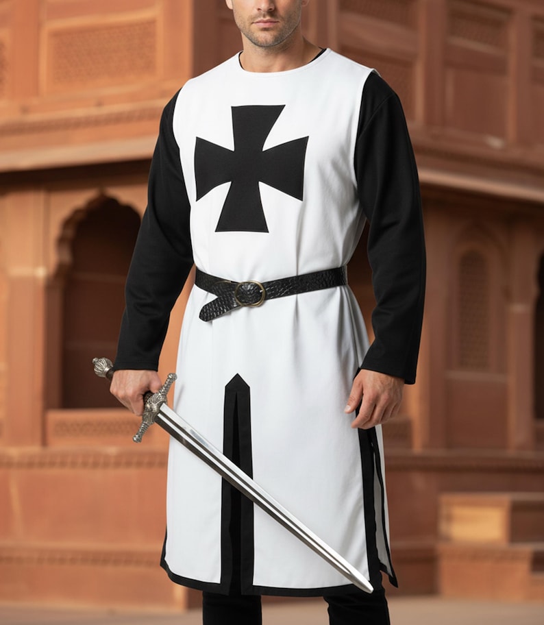 Templar Knight Tunic Medieval Cotton Crusader Cosplay Tunic Reenactment ...