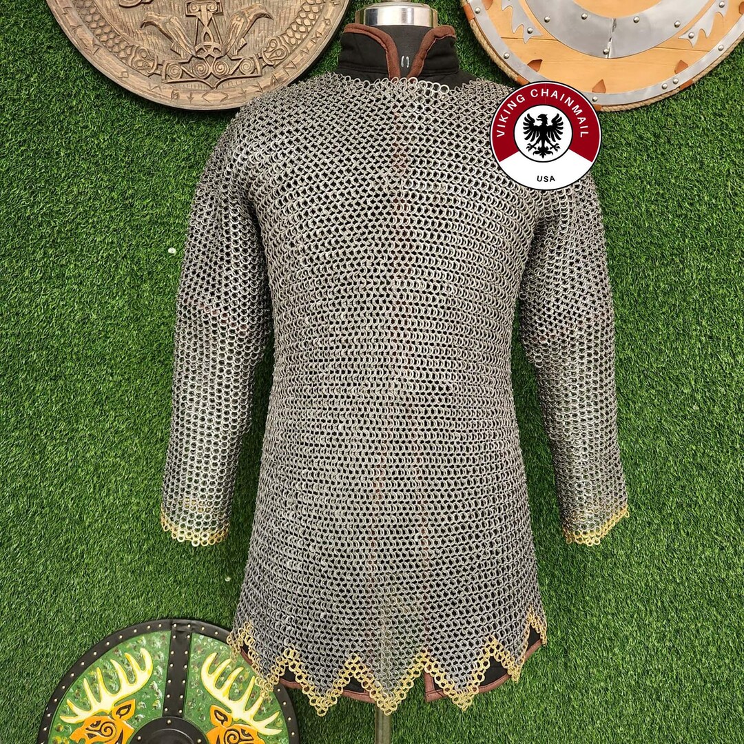 Medieval Chainmail Shirt Hauberk: 9mm Flat Riveted Armor, - Etsy