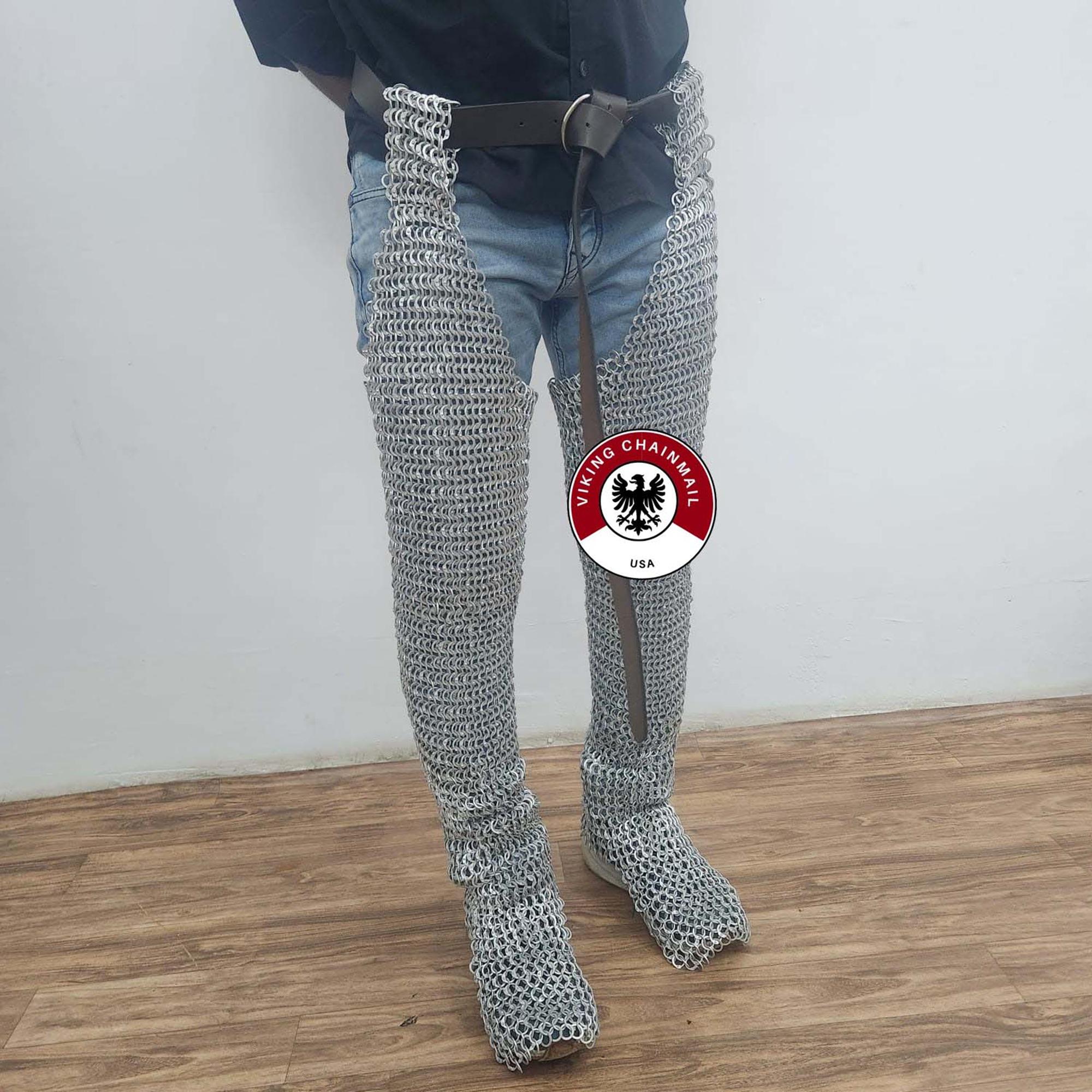 Aluminum Chainmail Leggings: 10mm Flat Ring, Riveted Chausses - Etsy