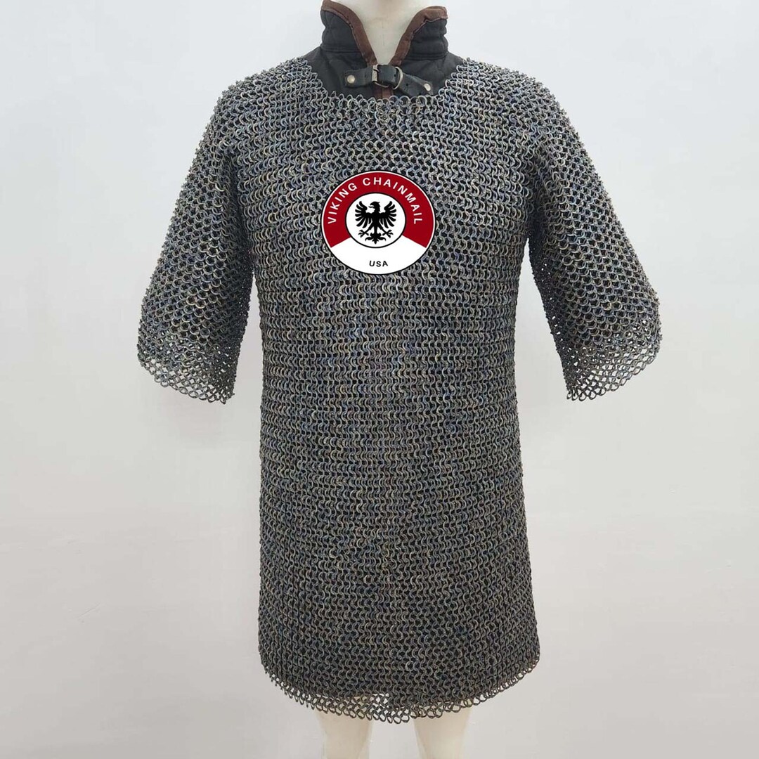 Titanium Chainmail Shirt Haubergeon Construction 9MM Every Ring Dome ...