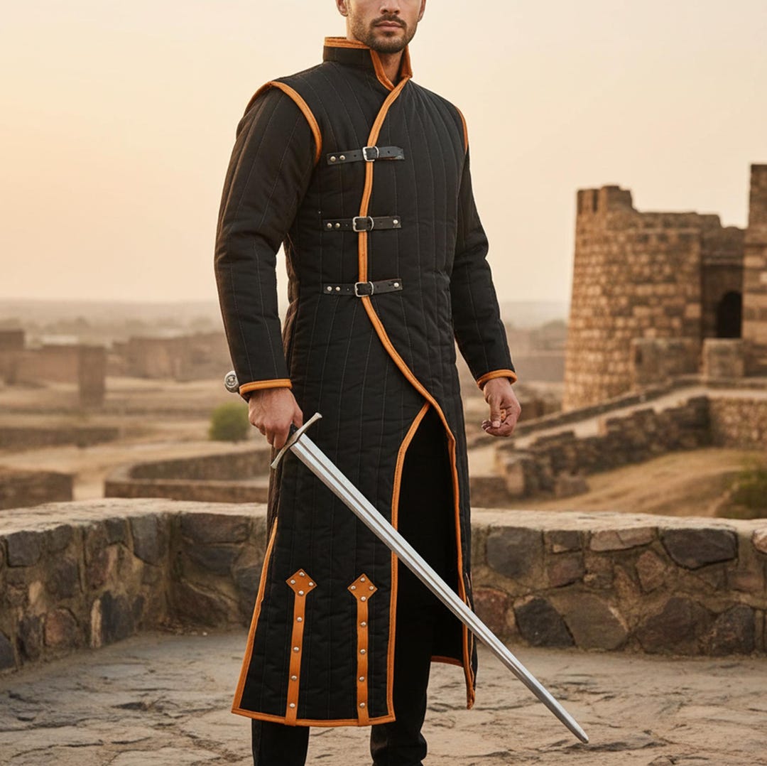Medieval Thick Padded Gambeson Armour Arthur Cotton Gambeson: Quilted ...