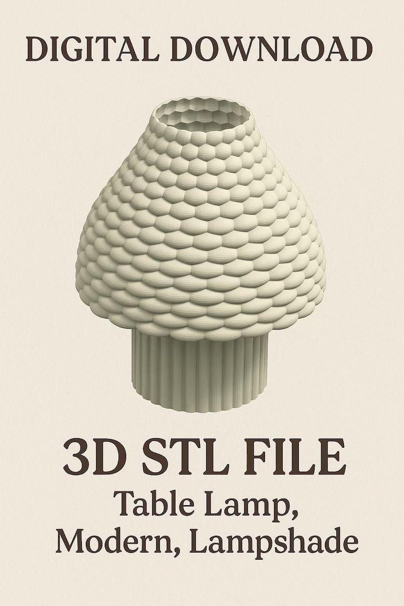 Modern Minimalist 3D Printed Lamp STL File | Downloadable Lampshade ...