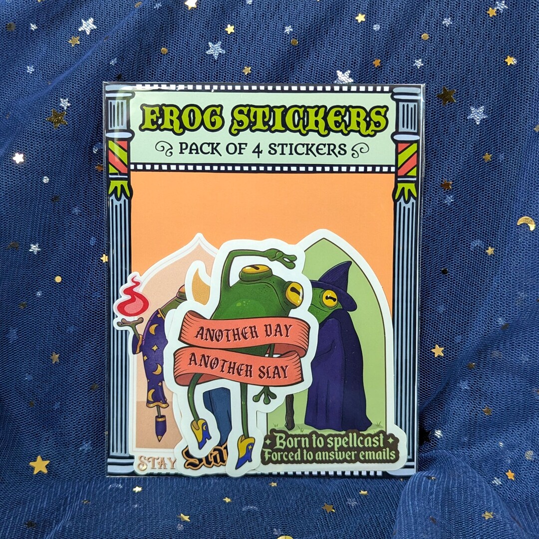 Frog Sticker Pack | 4 Toad Stickers | Dnd Fantasy Frogs - Etsy