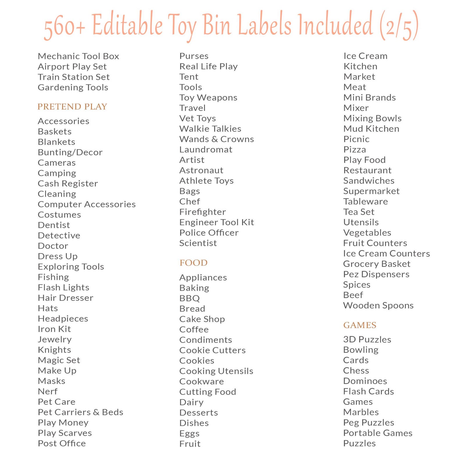 Toy Bin Labels Playroom Label Trofast Toy Storage Box Organization Kids ...