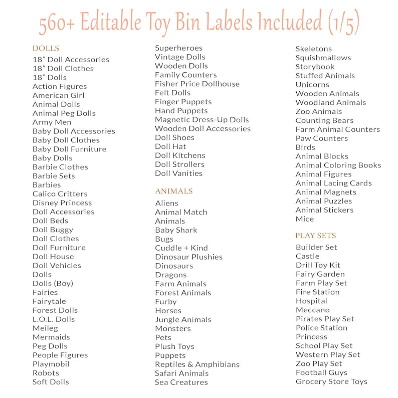 Toy Bin Labels Playroom Label Trofast Toy Storage Box Organization Kids ...