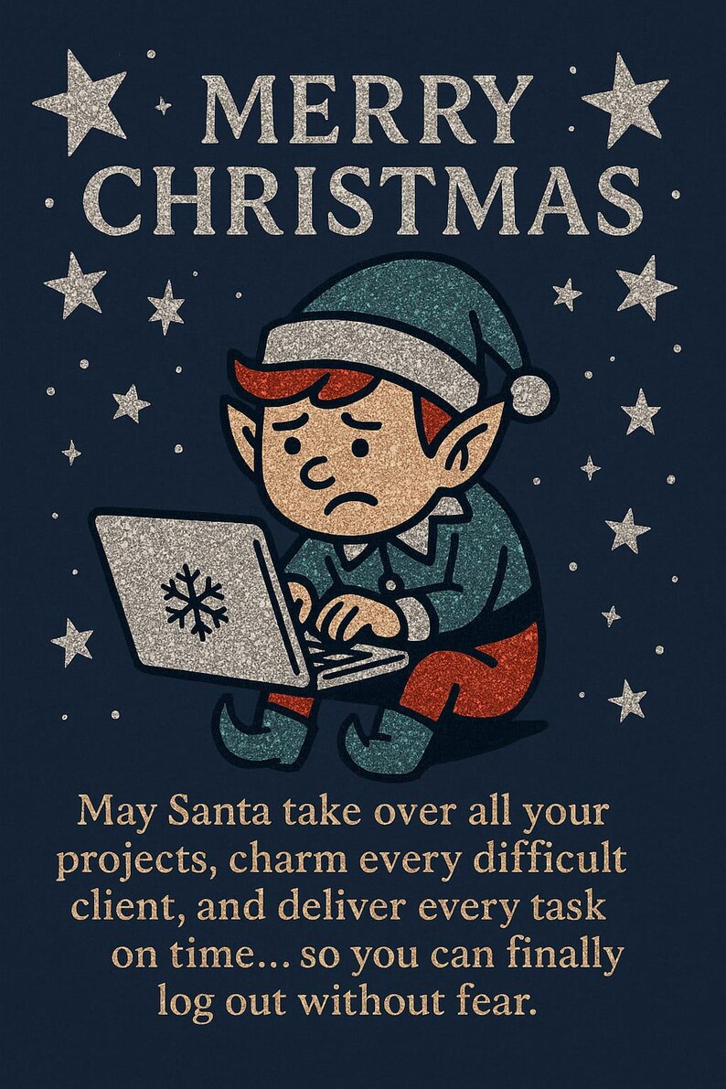 Funny Office Christmas Card Printable | Overworked | Coworker Gift ...