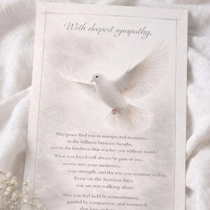 Digital Sympathy Card, Condolence Card, White Dove Memorial and ...