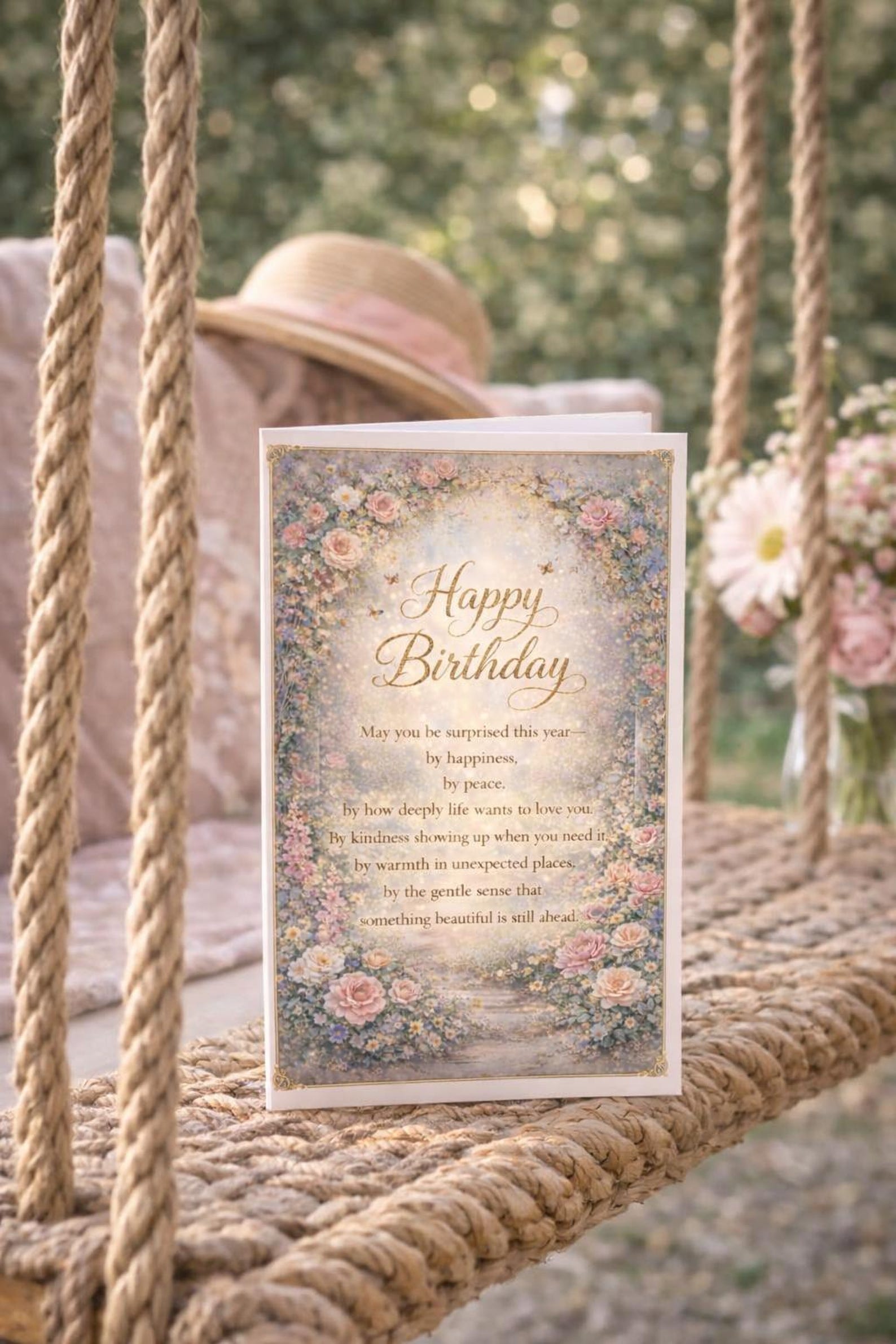 Happy Birthday – Elegant Floral Birthday Card With Gentle Message ...