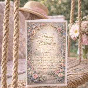 Happy Birthday – Elegant Floral Birthday Card With Gentle Message ...