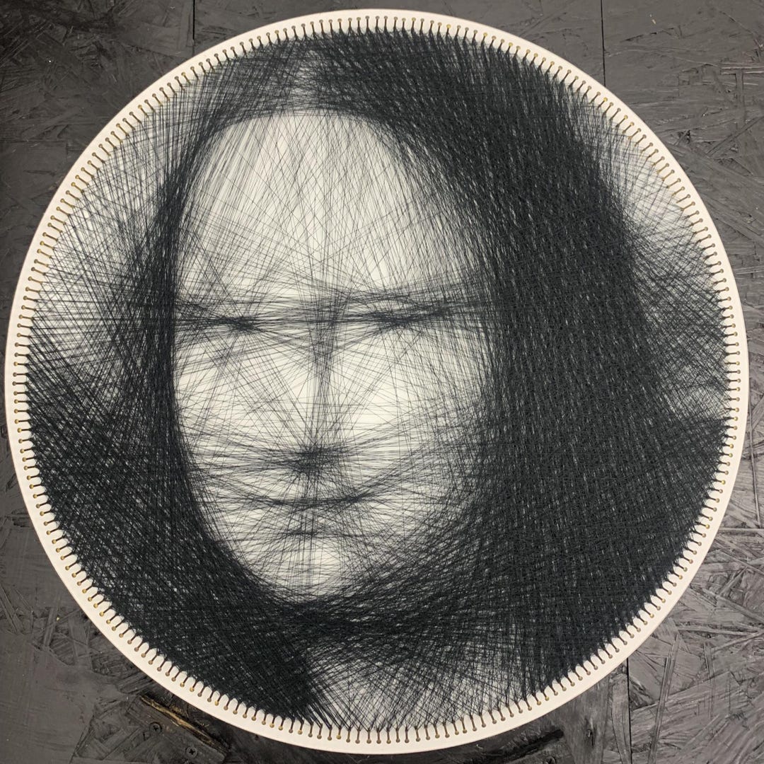 Mona Lisa String Art Portrait – 50cm Round Wall Art | Geometric Thread ...