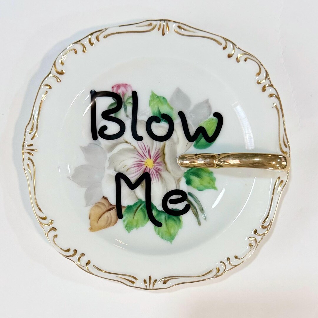 Vintage Swear Word Plate, Upcycled Ceramic Decor, Cheeky Bar Cart ...