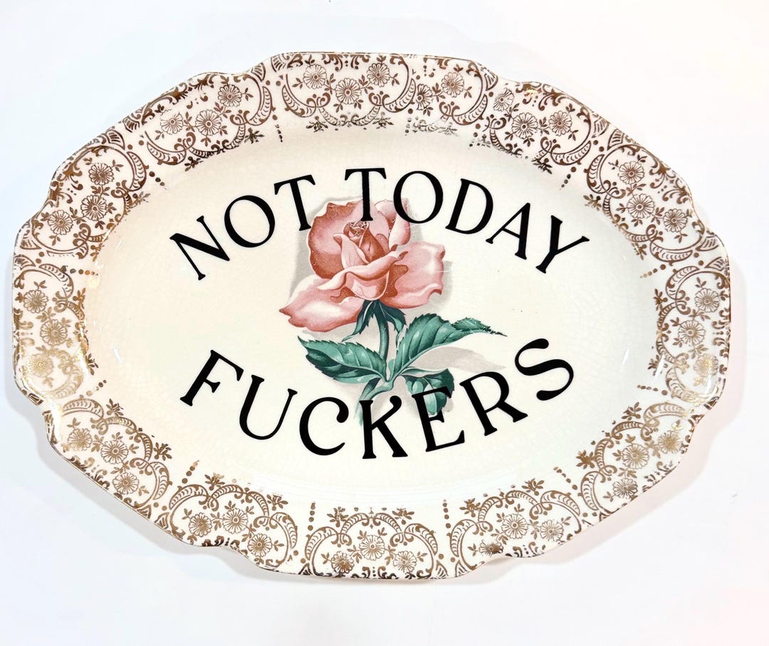 Vintage Swear Plates - “not Today Fuckers” - Etsy