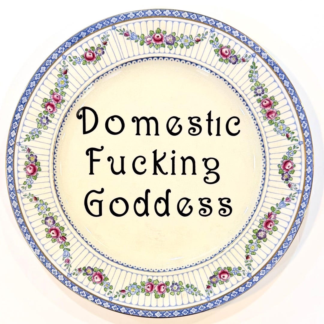 Vintage Swear Word Plate “domestic Fucking Goddess” - Etsy