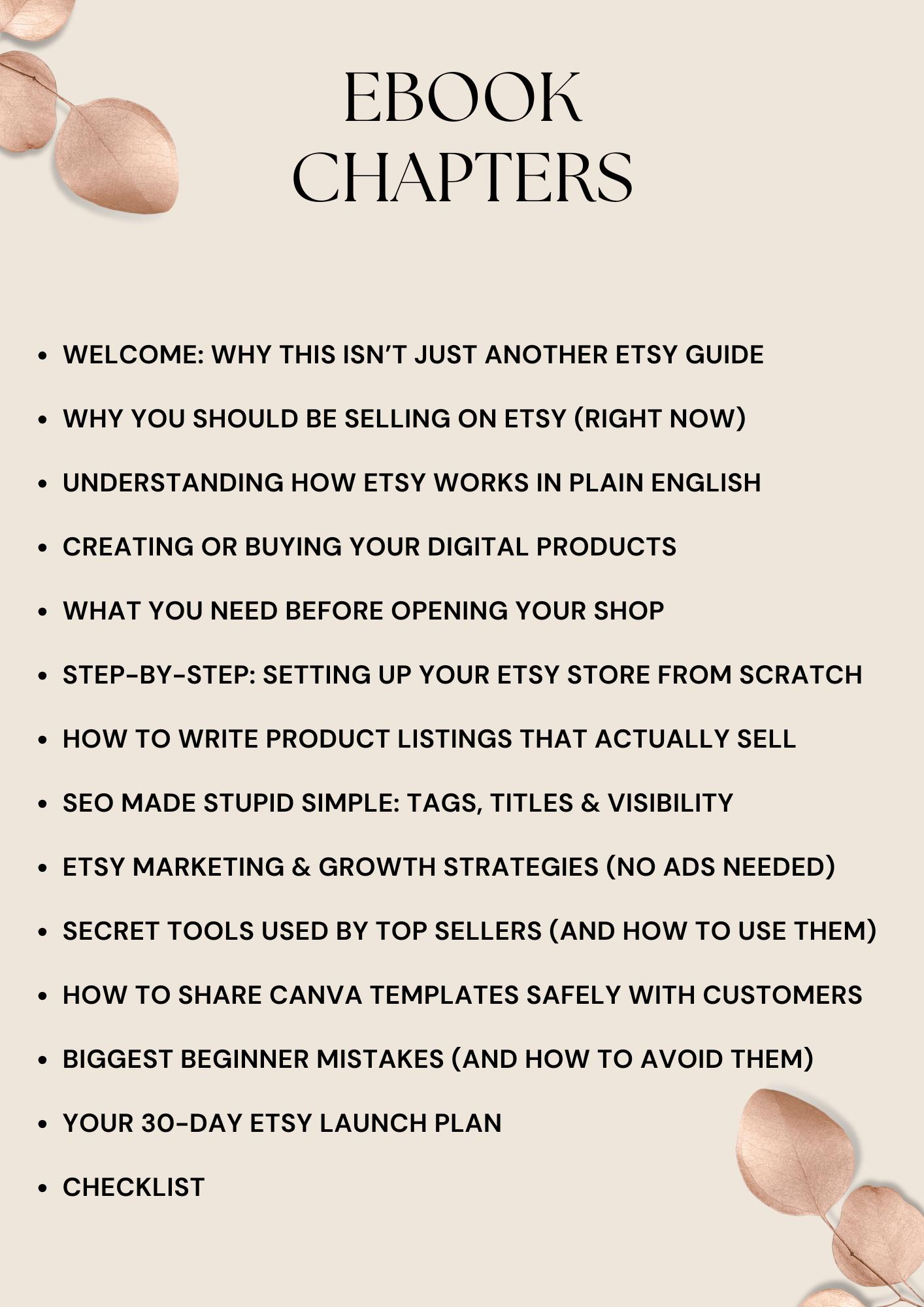 Launch Your First Etsy Shop Kit , Beginner’s Step-by-step Guide + Canva ...