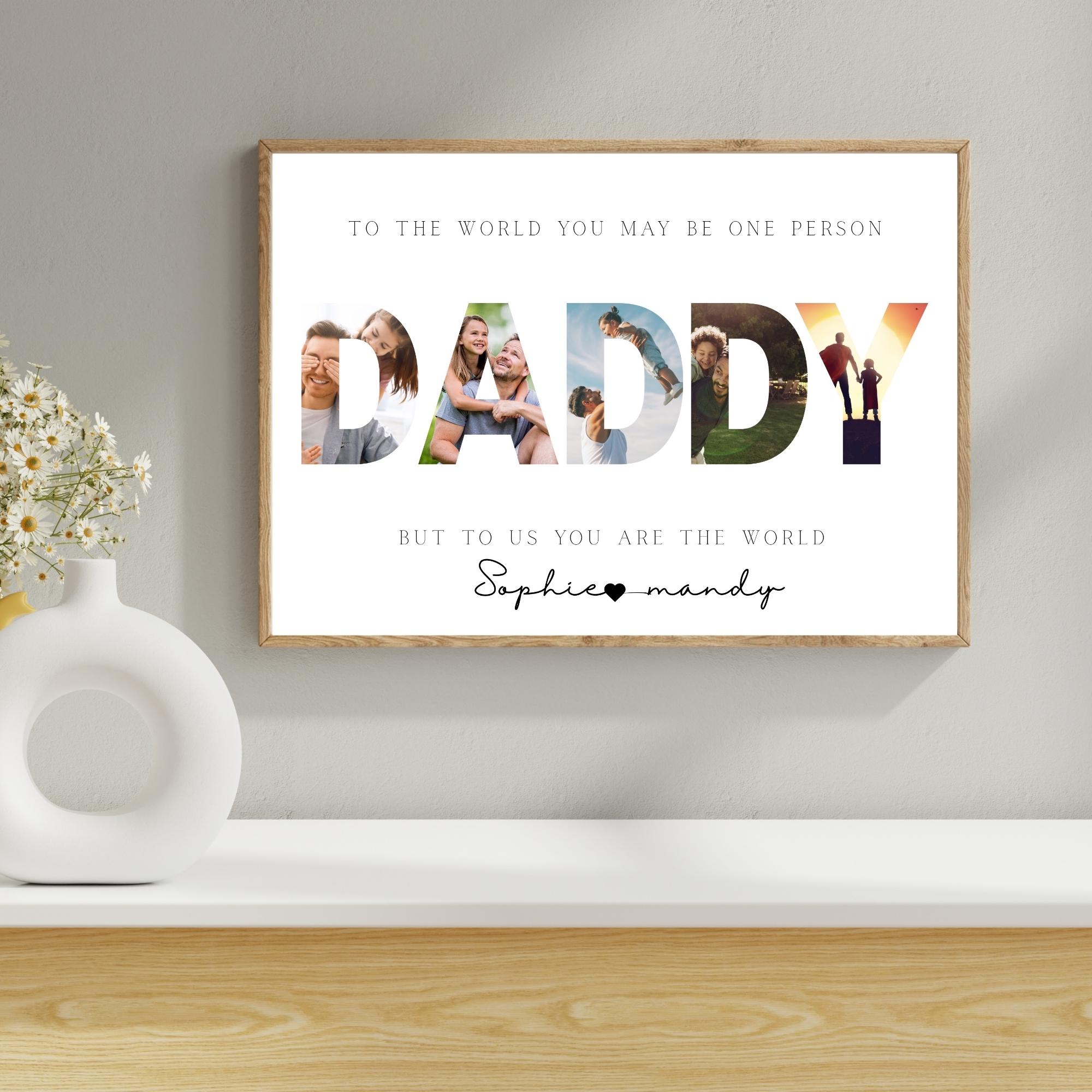 4 Editable Daddy Photo Canva Templates, Personalized Father's Day Gift ...