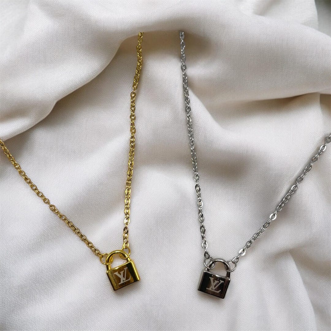 Upcycled Small Lock Charm Necklace - Etsy