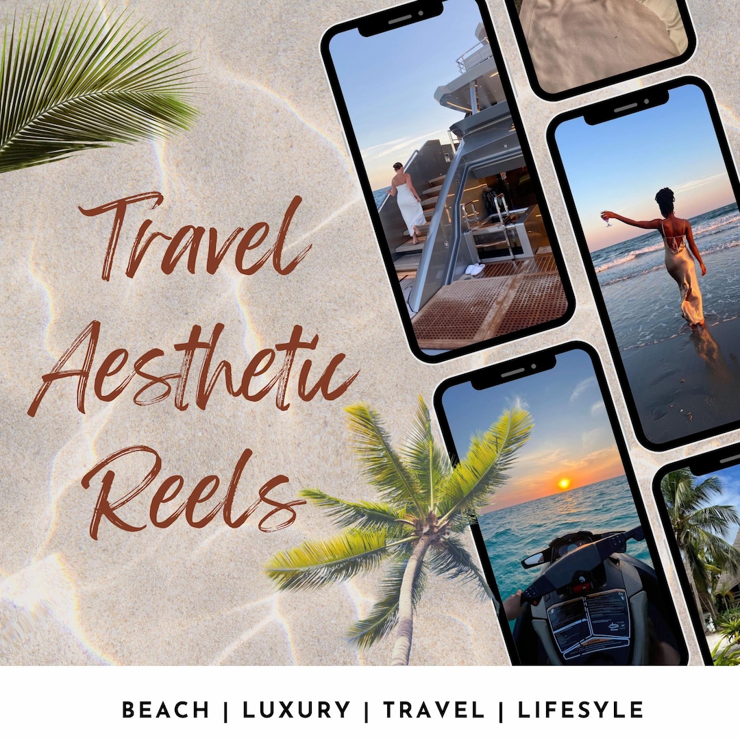 Faceless Travel Reels Bundle Beach Vacation Videos Instagram Posts Done ...