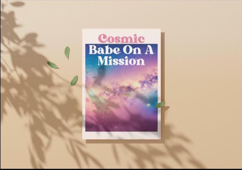 Cosmic Babe on A Mission – Celestial Wall Art | Printable Retro Poster ...