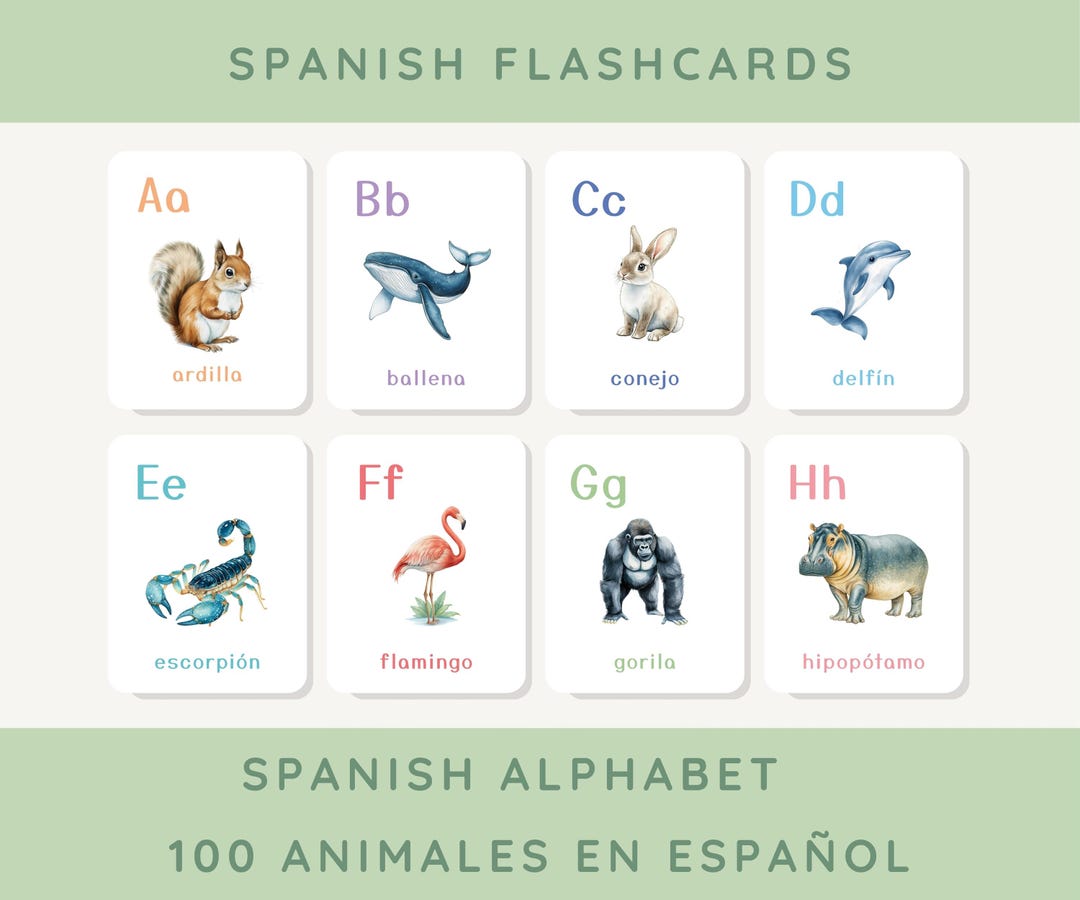 Spanish Alphabet Flashcards, Spanish Printable, Preschool Curriculum ...