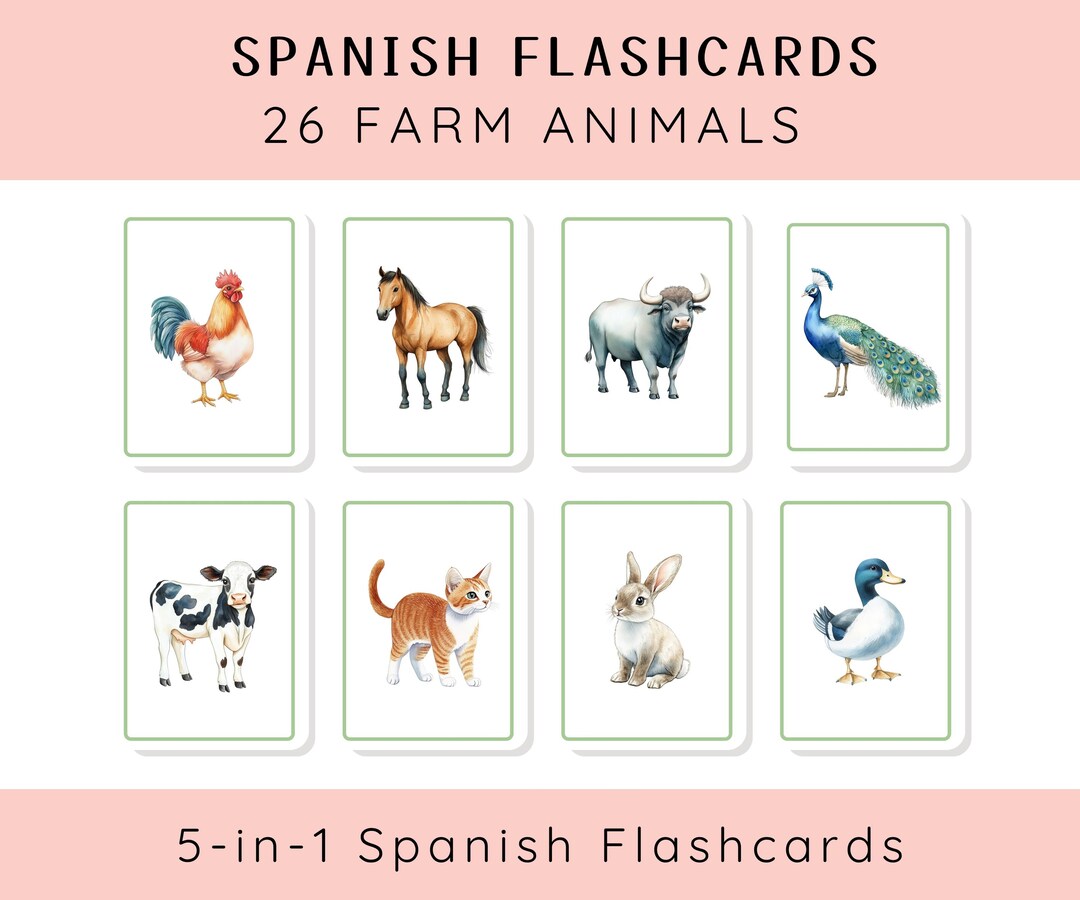 Spanish Flashcards for Kids, Spanish Printables, Spanish for Kids ...