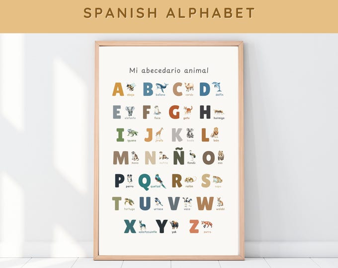SPANISH ALPHABET POSTER, Spanish Letters, Chart for Homeschool ...