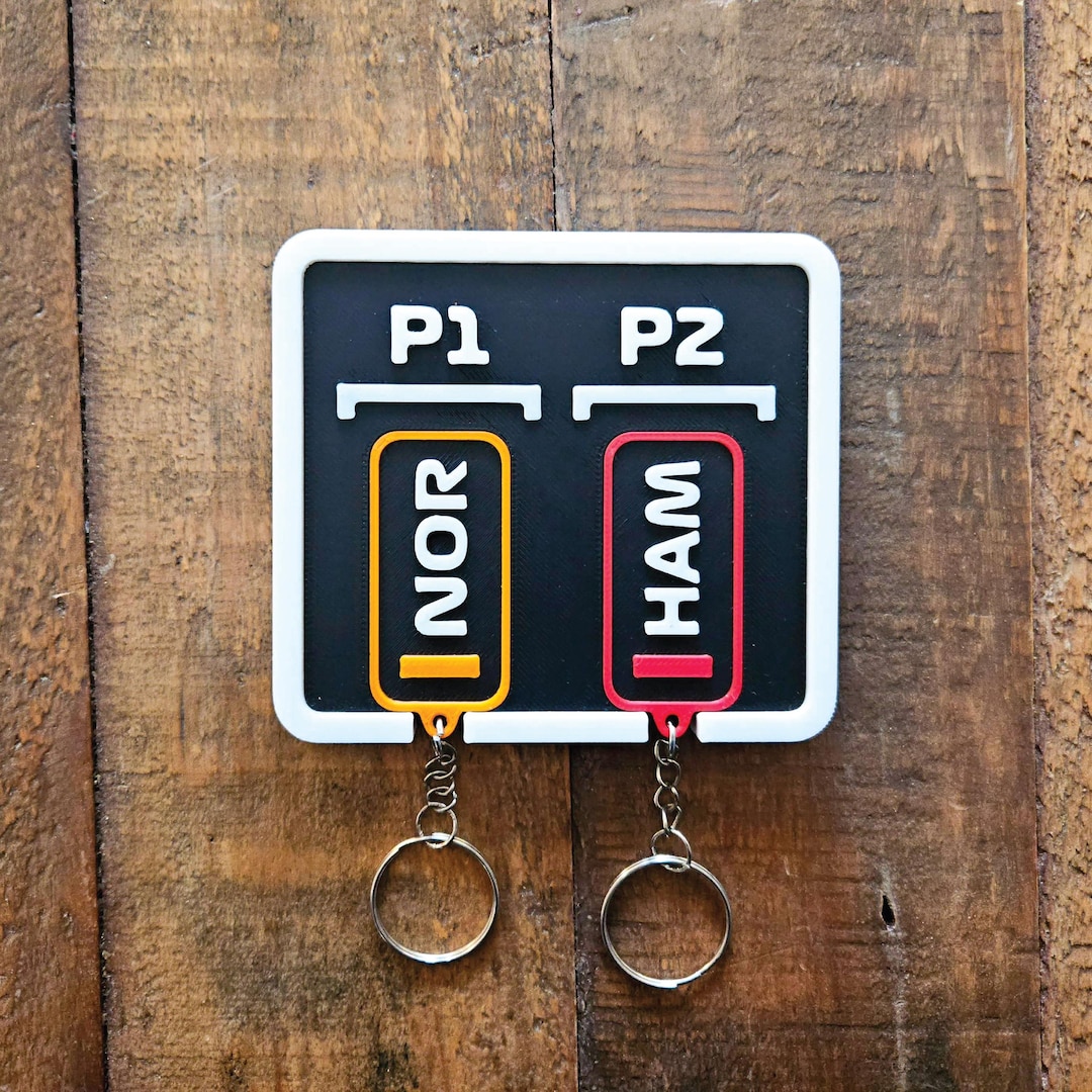 F1 Grid-style Keys Holder Wall Mount P1 P2 With Personalized or Driver ...