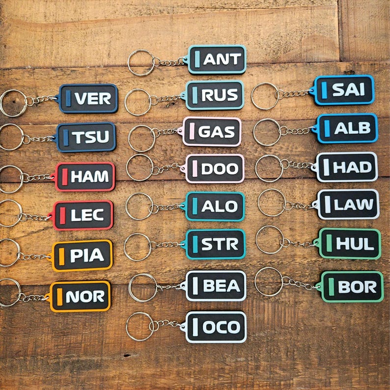 F1 Driver Keychain Custom 3-letter Name Tags Formula One 2025 Merch ...