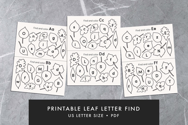 Alphabet Printable Fall Leaves - Find the Leaf ABC Letters Autumn ...