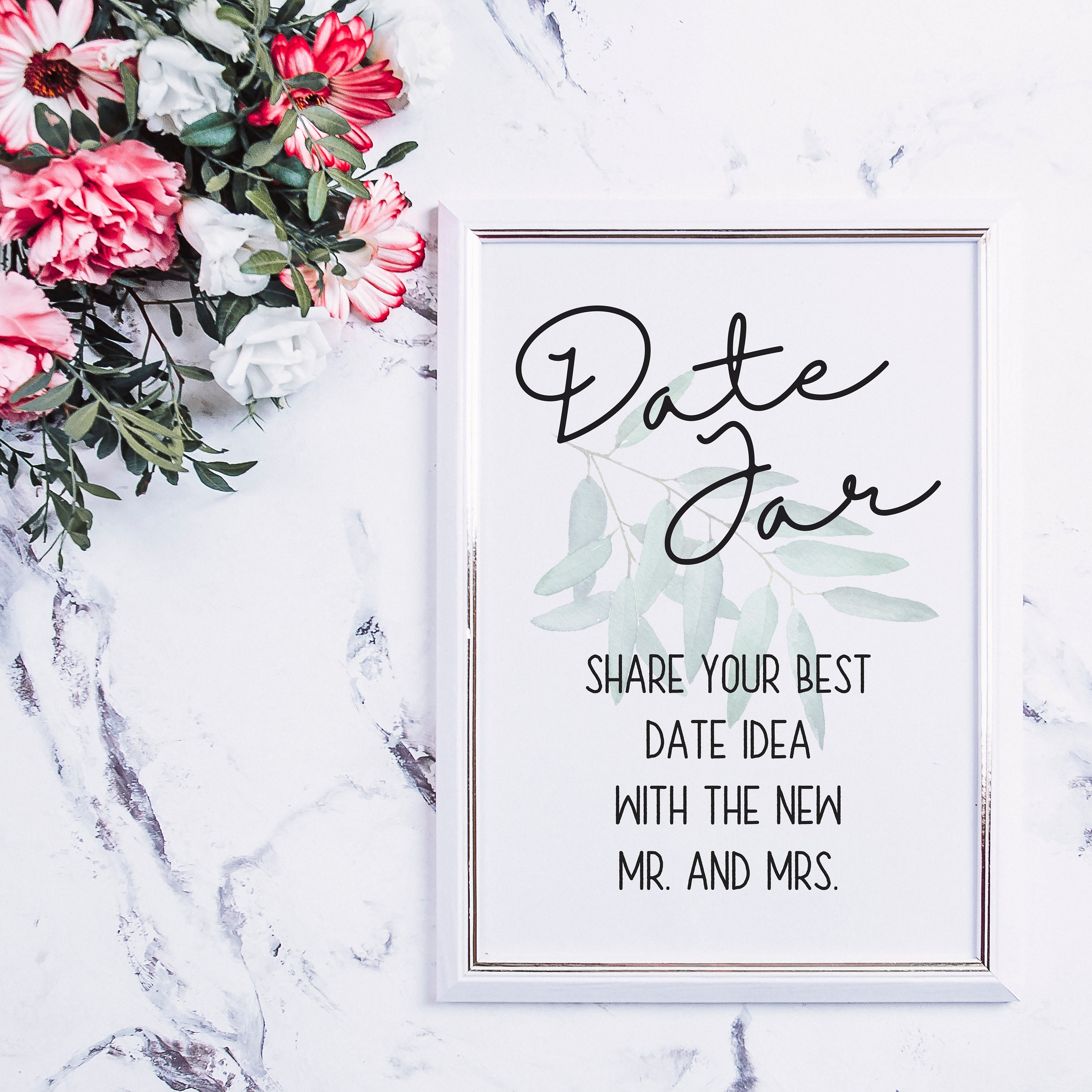 Date Jar Sign Eucalyptus Minimalistic DIGITAL Printable Bridal Shower ...