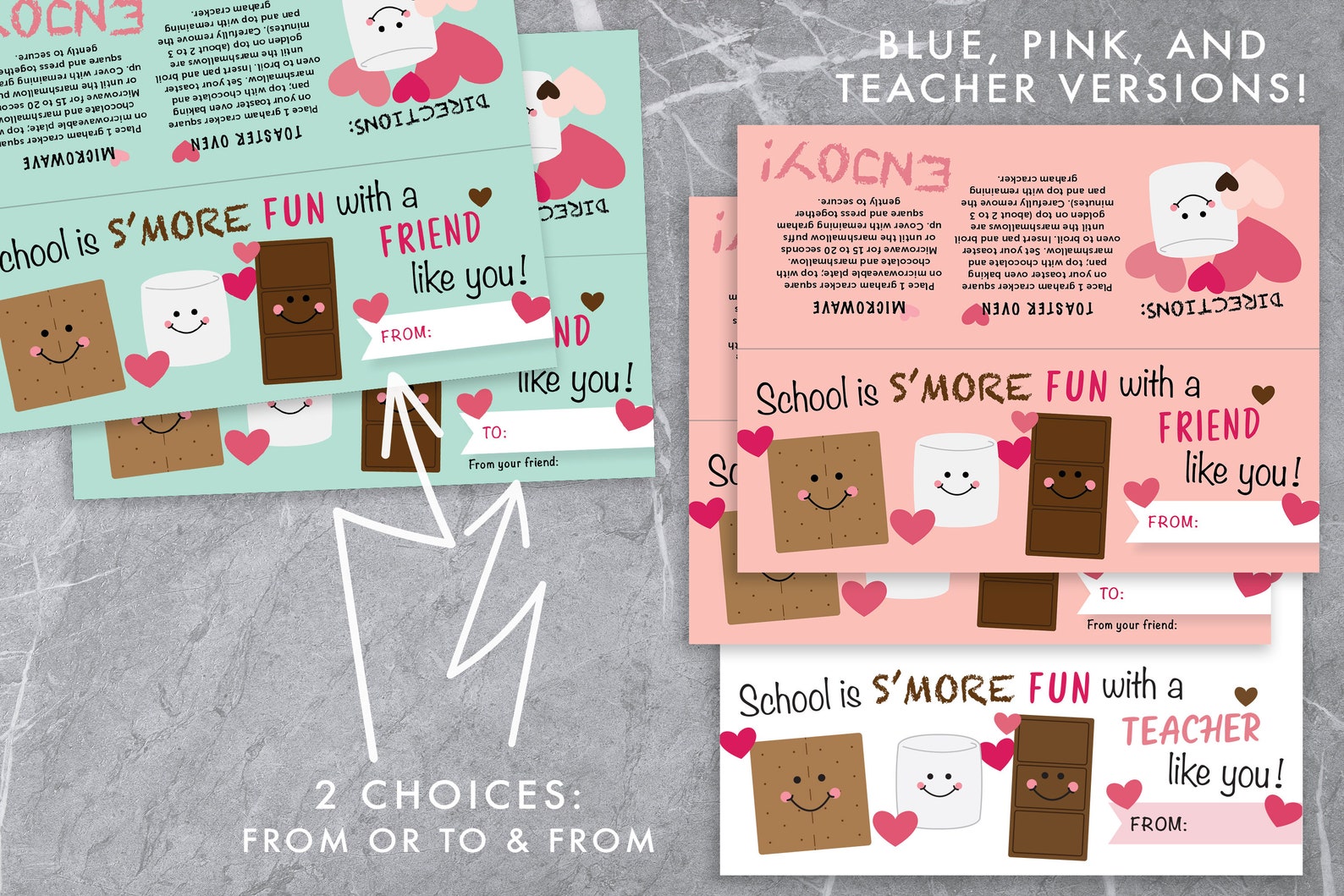 S'mores Kit Valentine Printable - Valentines Day Cards, Smores ...