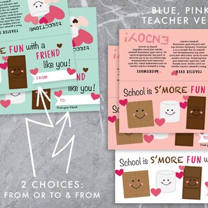 S'mores Kit Valentine Printable - Valentines Day Cards, Smores ...