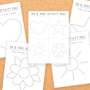 Pin Poke Printable 5 Pages - Montessori Fine Motor Skills Downloadable ...