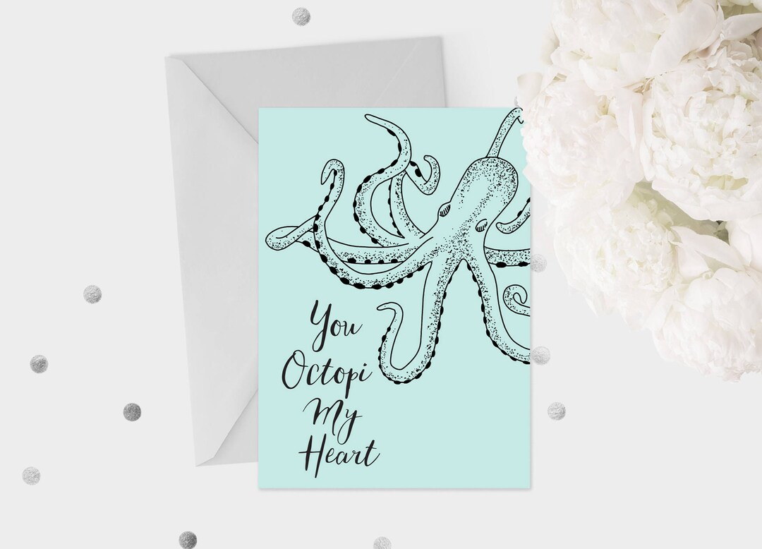 Octopi My Heart - Printable Love Card, Valentine, Anniversary ...