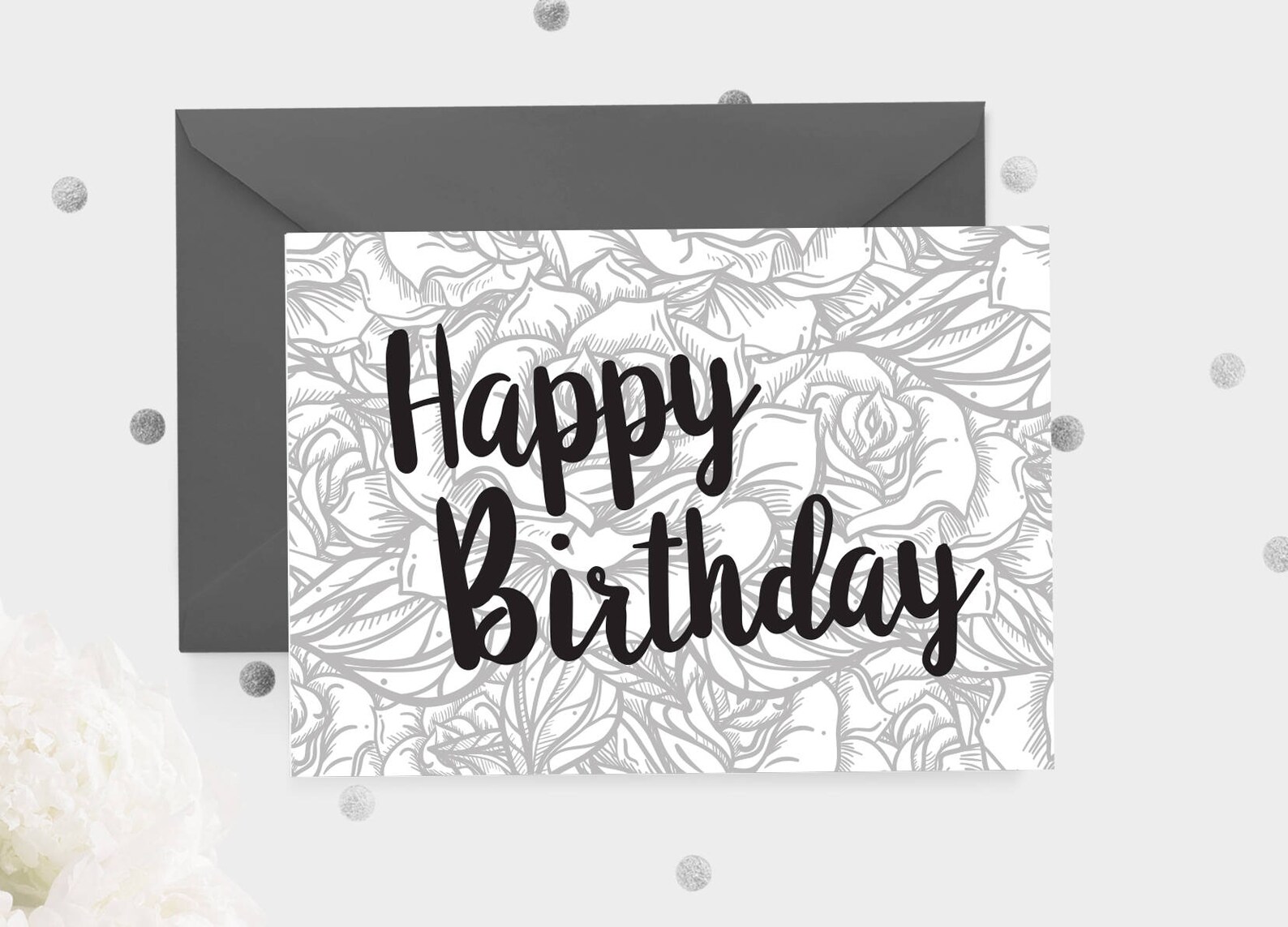 Printable Roses Birthday Card - Printables, Celebrate, Gift for Friend ...