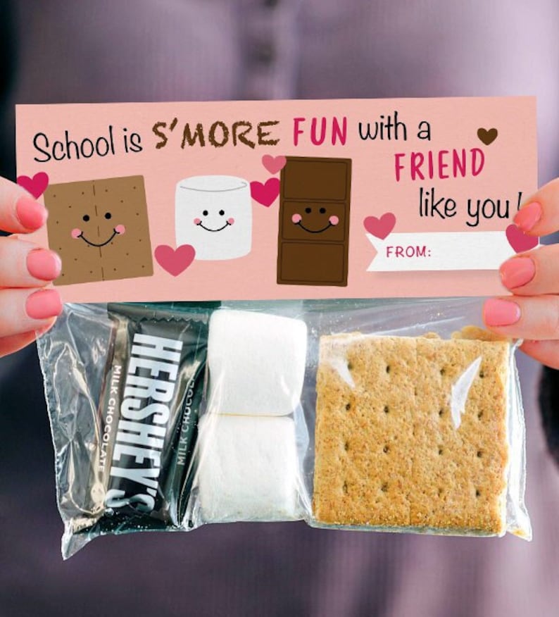S'mores Kit Valentine Printable - Valentines Day Cards, Smores ...