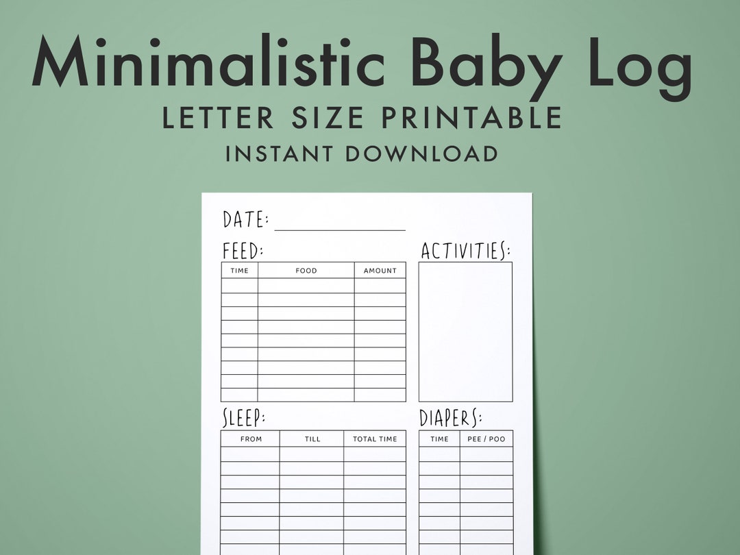 Baby Daily Log Printable - Downloadable, Infant Newborn Care Report Pdf ...