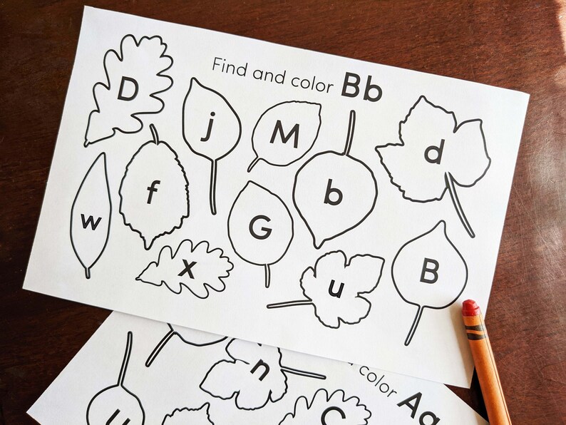 Alphabet Printable Fall Leaves Find the Leaf ABC Letters Autumn ...