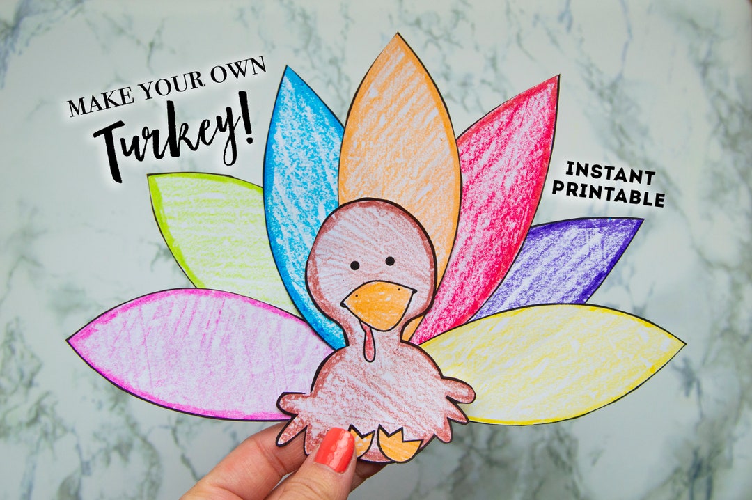 Thanksgiving Turkey Craft Printable – Kids DIY Activity (PDF & JPG) - Etsy