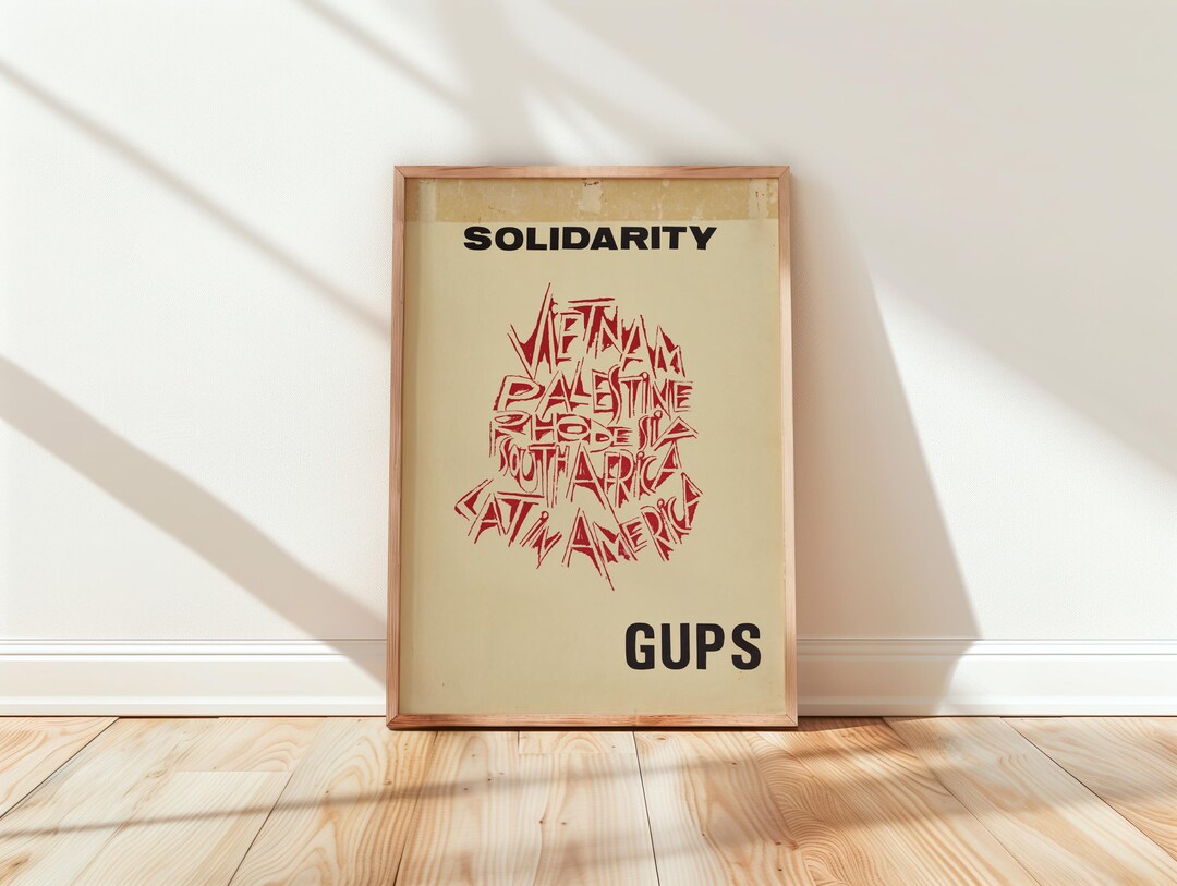 Solidarity Poster by GUPS – Vintage 1970s Palestinian Student Movement ...