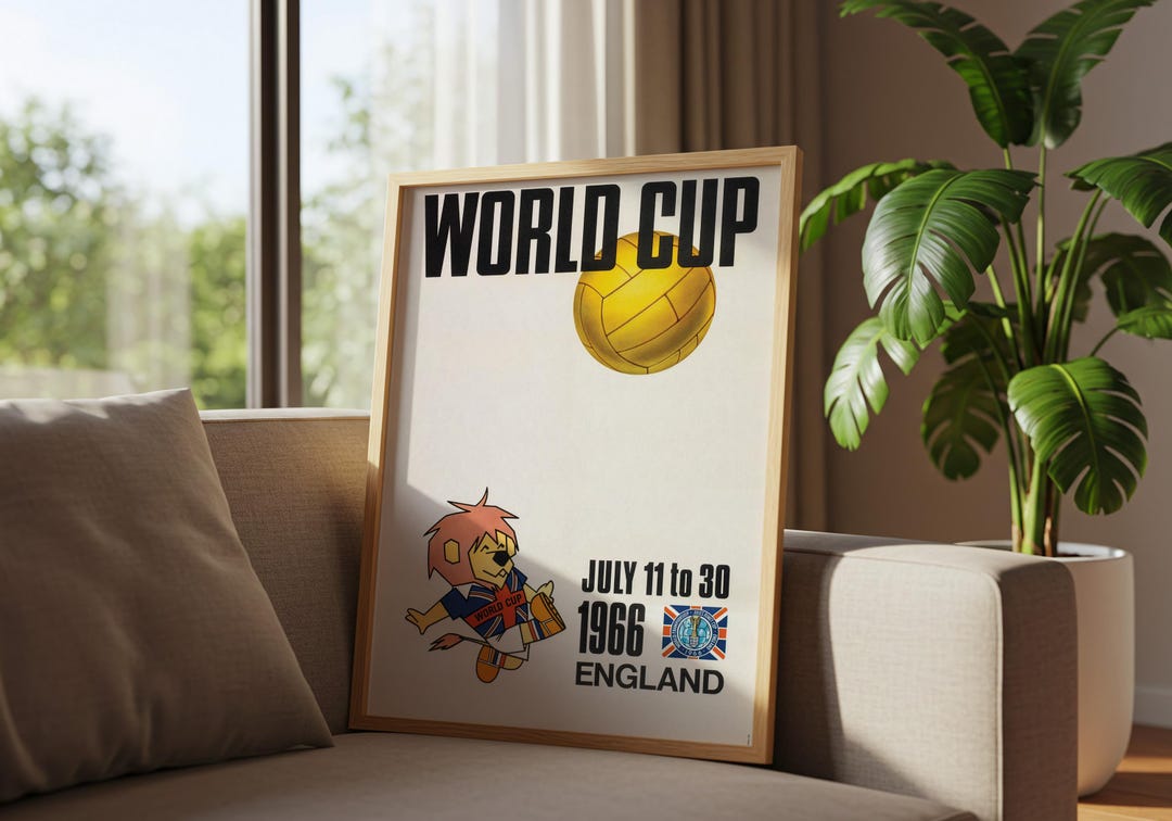 England 66 Football World Cup Poster | Vintage Art Reproduction - Etsy