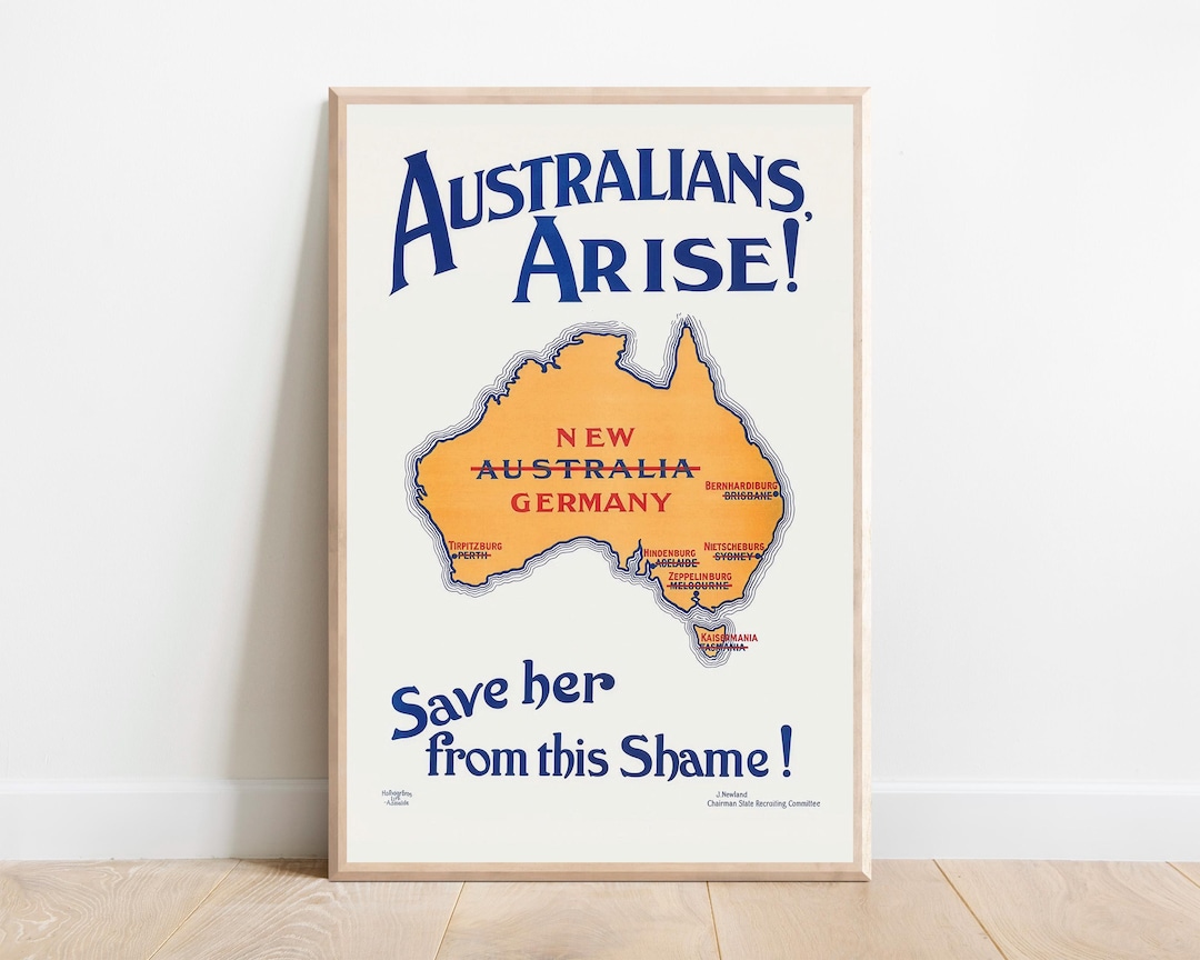 Australians Arise! WWI Propaganda Poster | Vintage Australia ...