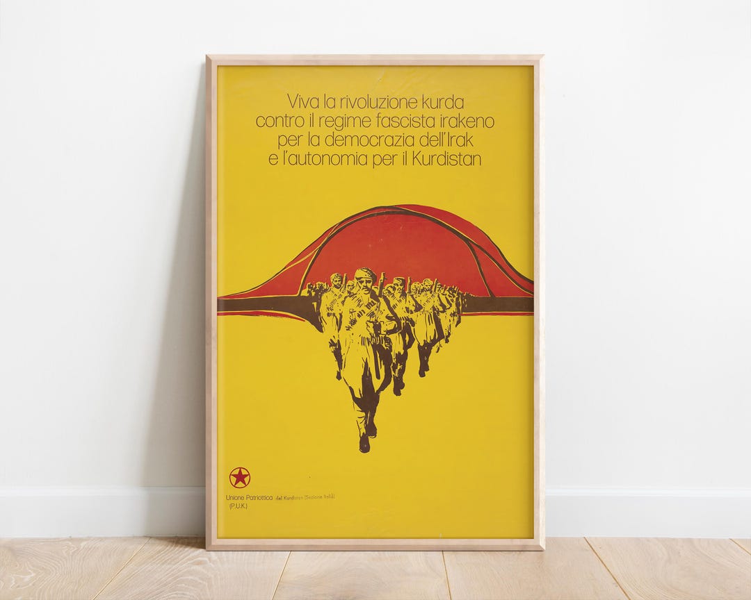 Vintage Kurdish Revolution Poster – PUK Italy Section - Anti-fascist ...