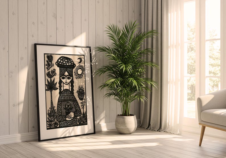 Vintage Palestinian Folk Art Print: 1970s Ink Drawing - Etsy